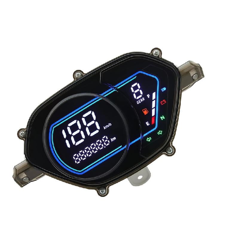 JZROCKER Motorcycle LCD Speedometer Digital Instrument Cluster Meter ...