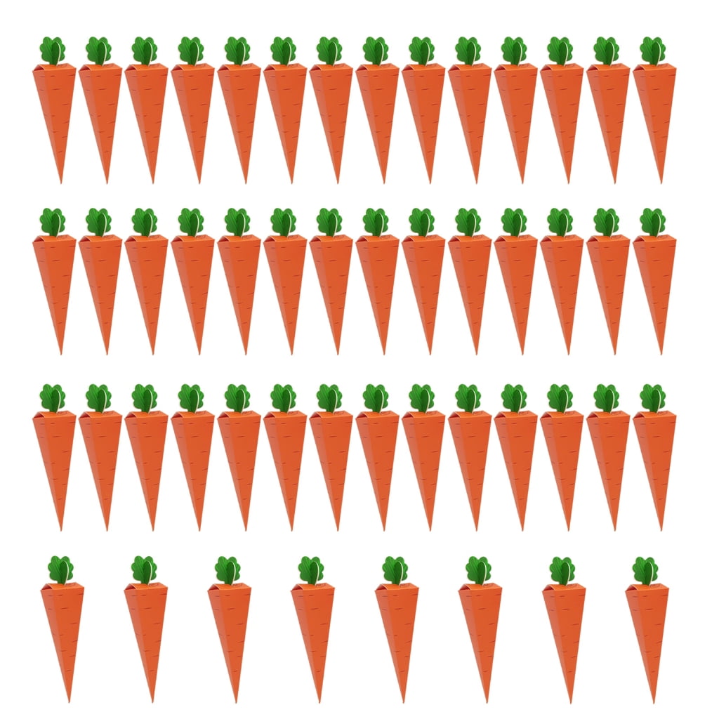 JZROCKER Pack of 50 Carrot Boxes Carrot Candy Boxes Carrot Theme Charm ...
