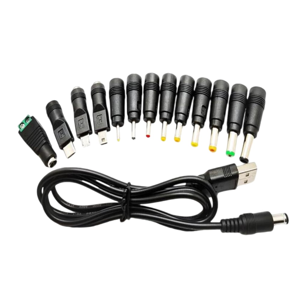 JZROCKER Power Cable 5V USB to 5.5x2.1mm Power Cord with 13 Connectors ...