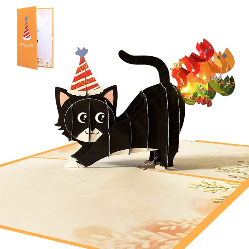JZROCKER Rainbow Cat Birthday Card with Music and Lights Memorable ...