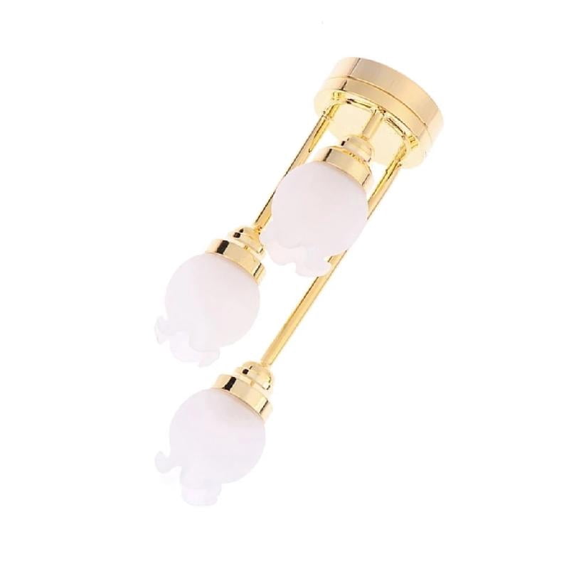 JZROCKER Realistic 1/12 Scale Dollhouses Three Head Chandelier Hanging ...