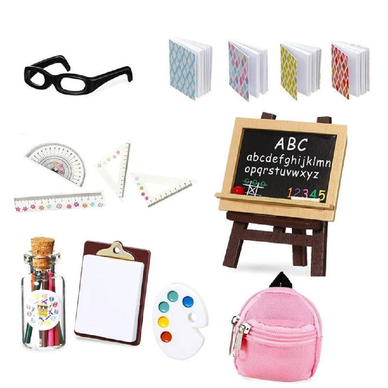 JZROCKER Realistic Miniature Dollhouses School Supply Stationery ...
