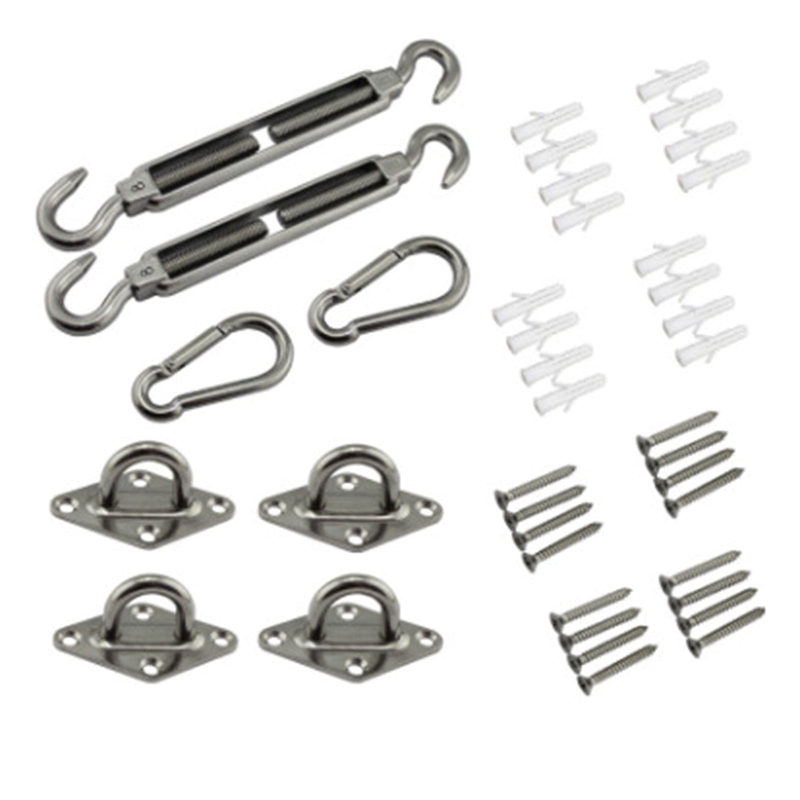 JZROCKER Rectangle Awning Attachment Set Stainless Shade Sail Canopy ...