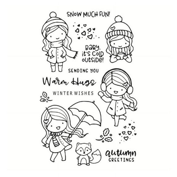 JZROCKER Scrapbooking Stampers Little Girl Silicone Stamps for ...