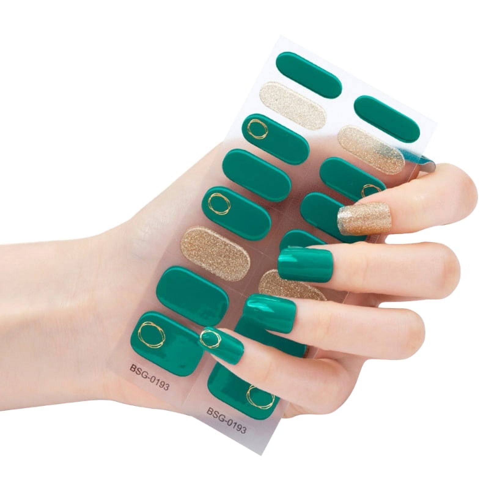 JZROCKER Semi Cured Gel Nail Polish Strips Gel Nail Full Wraps Strips ...