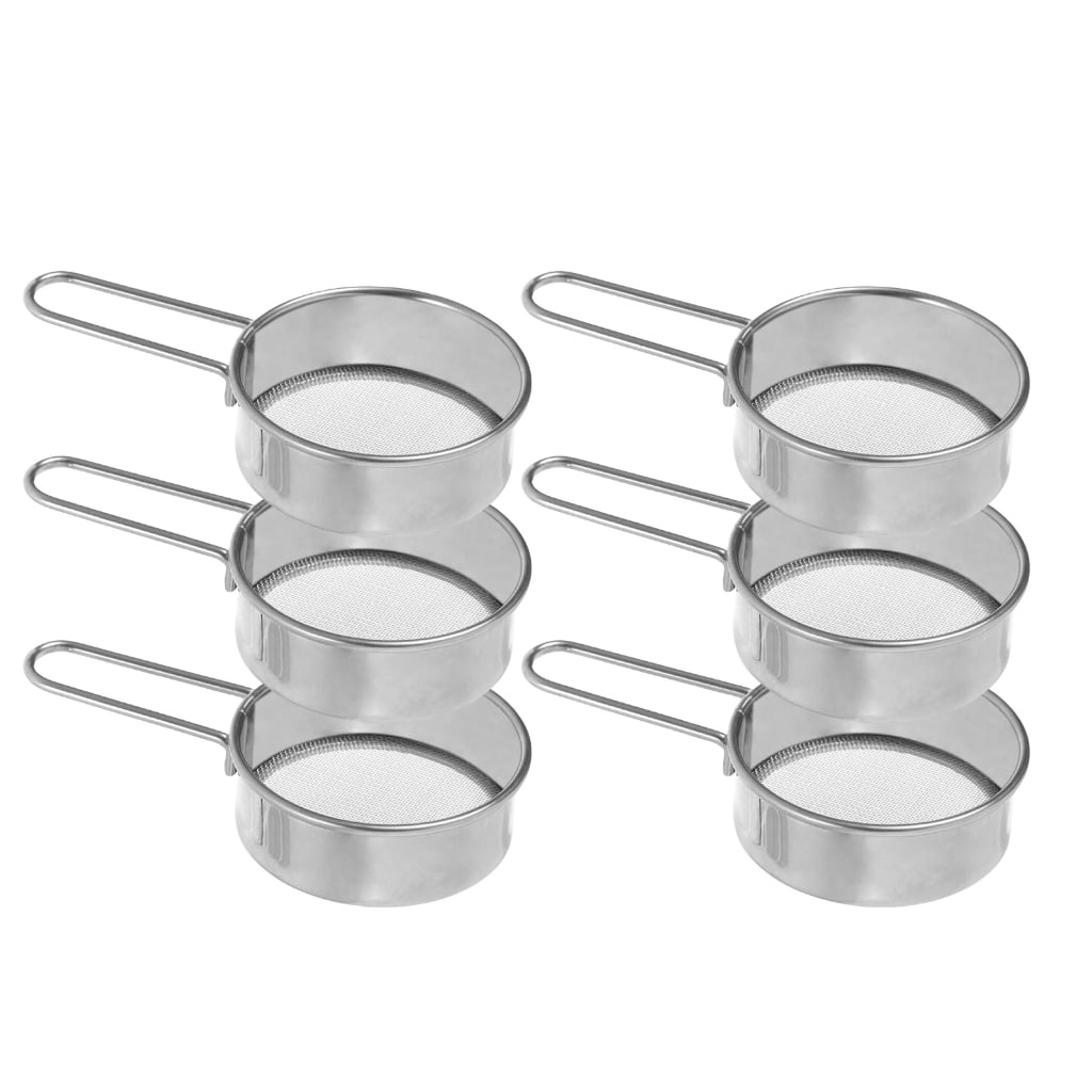 JZROCKER Set Of 6 Stainless Steel Sifters Flour Sieves Fine Meshes ...