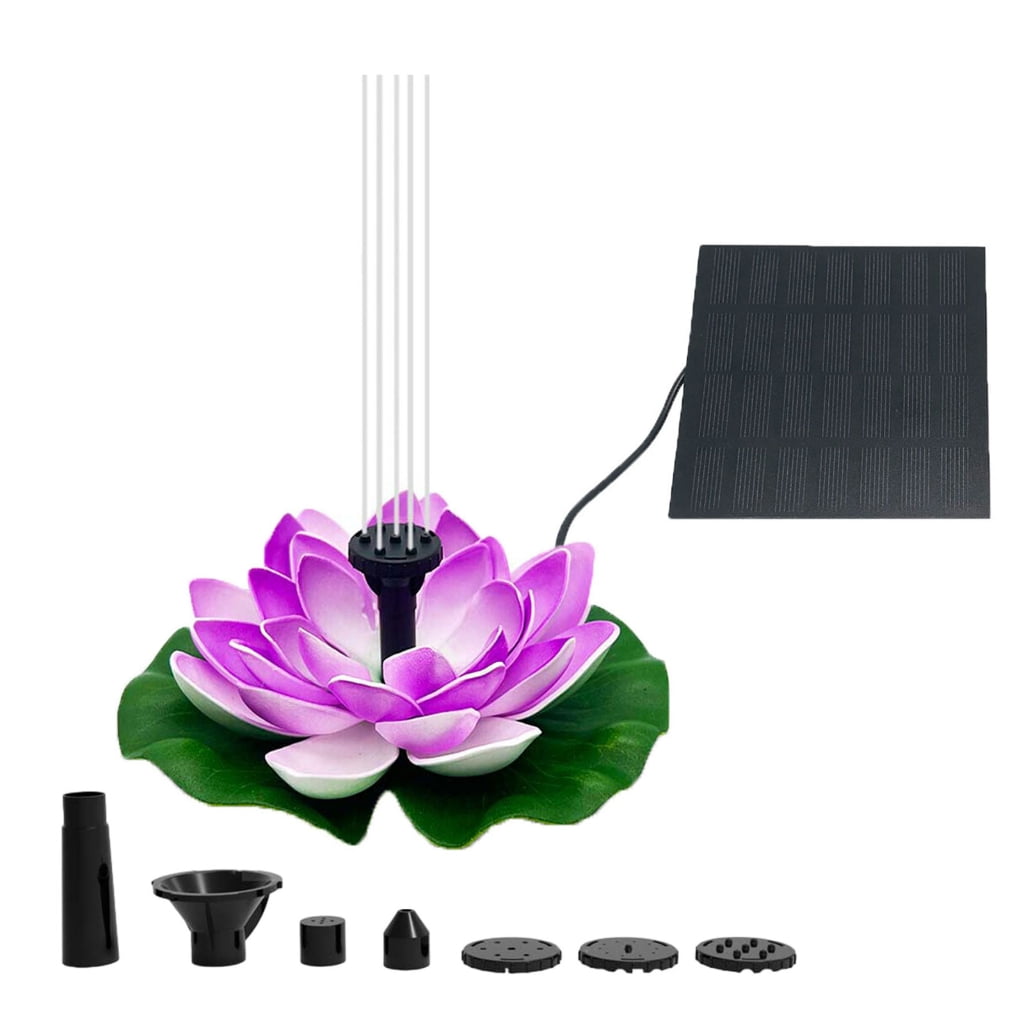 JZROCKER Solar Water Lilies Fountain Pumps For Outdoor Garden Pond Bird ...