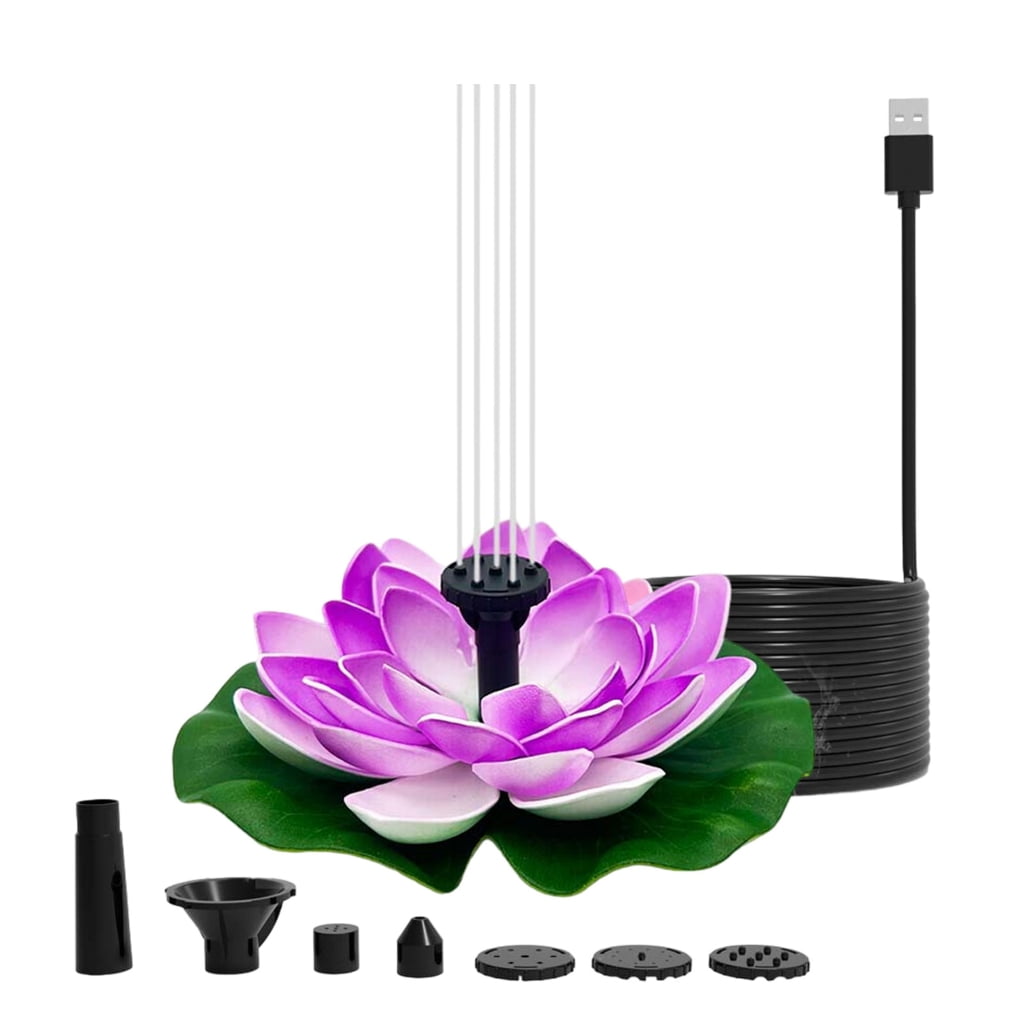 JZROCKER Solar Water Lilies Fountain Pumps For Outdoor Garden Pond Bird ...