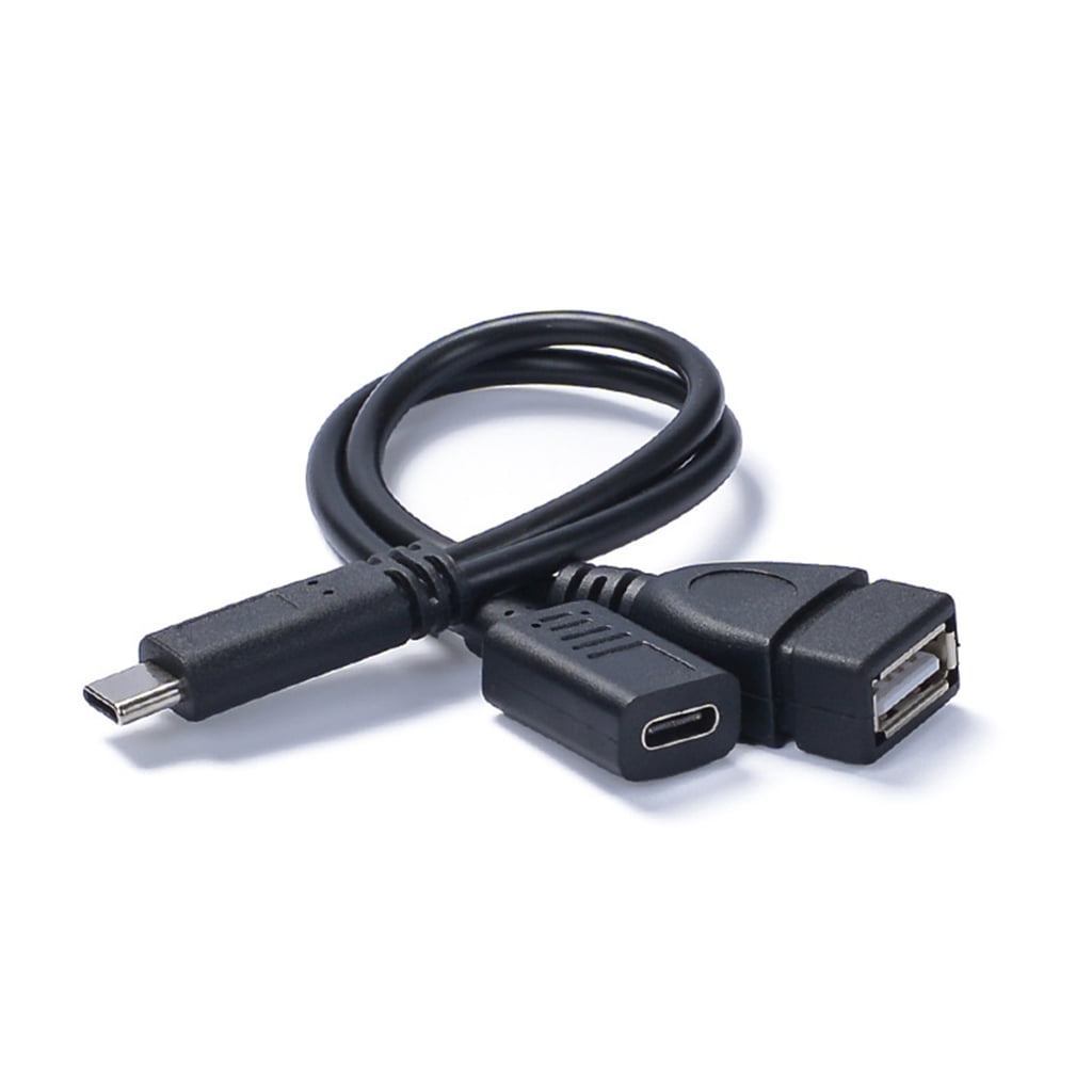 JZROCKER USB C Male to USB C+USB A Female Adapter and Charging Cable ...