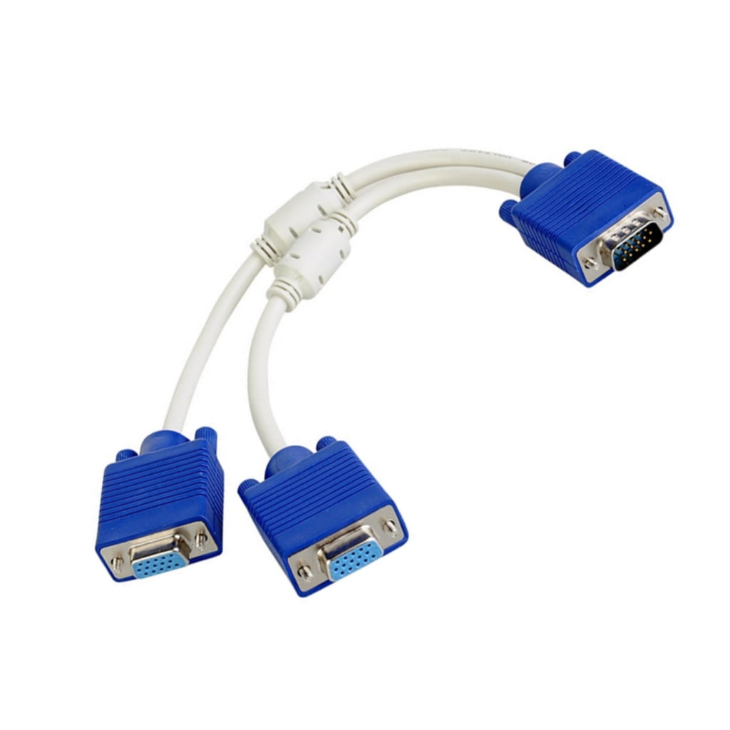 JZROCKER VGA Splitter Cable 1 Male to 2 Female Connector Wire Line D ...