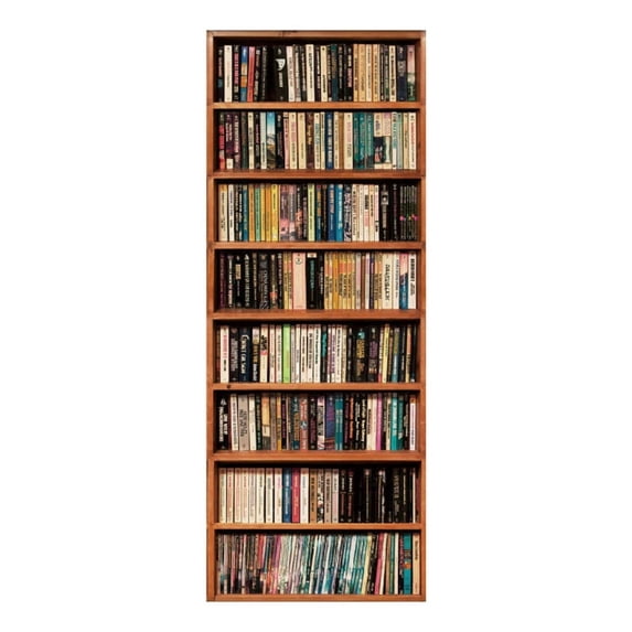 JZROCKER for Creative 3D Door Sticker Bookshelf Bookcase Wallpaper Self ...