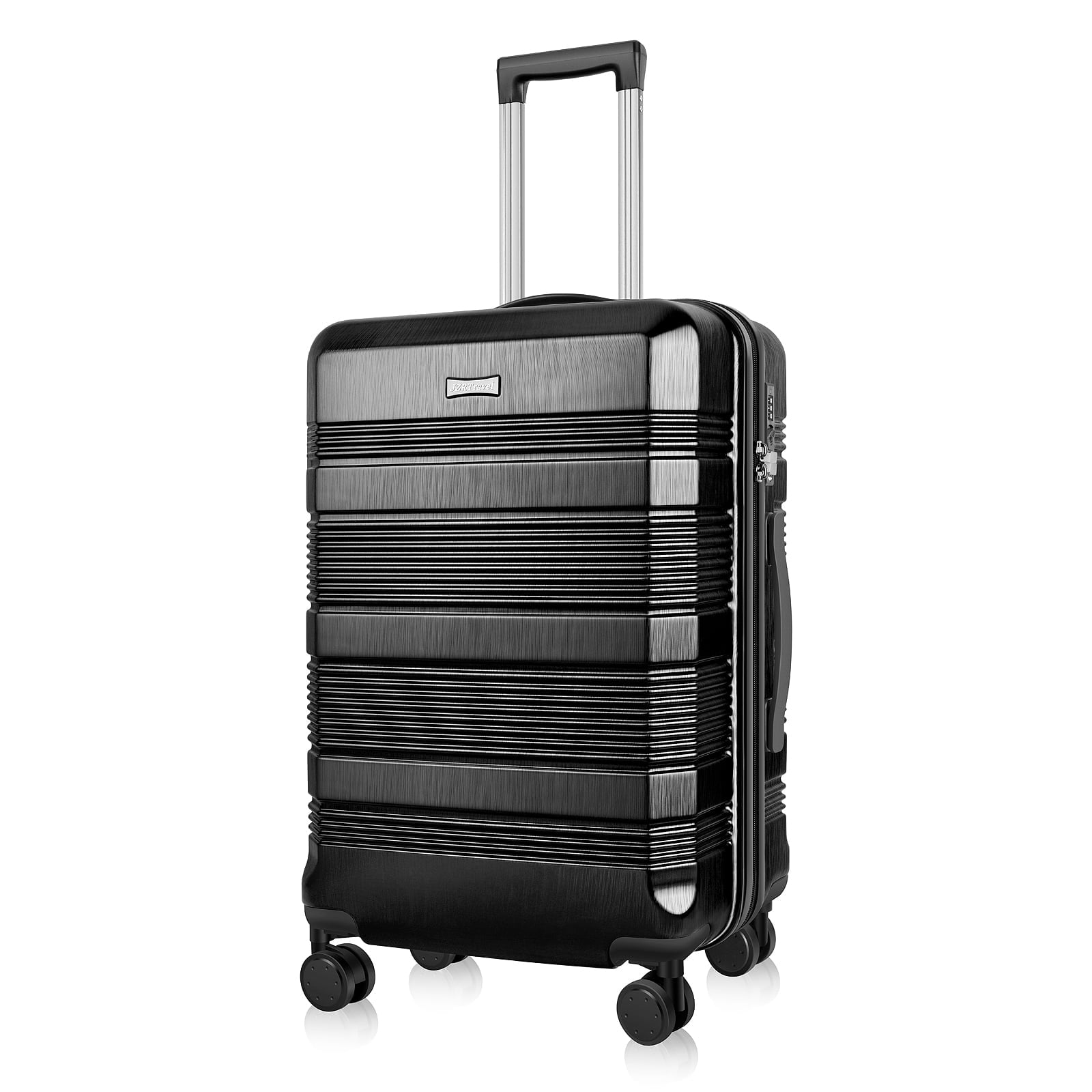 "JZRTravel 20"" Carry On Hardside Roller Travel Case TSA Lock - Black ...