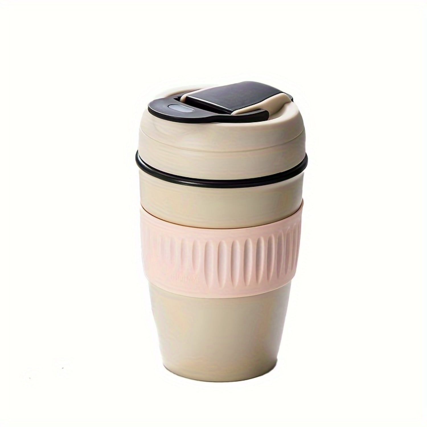 JZSHICHAOCAR Double-Walled Ceramic Insulated Coffee Cup with Straw and ...