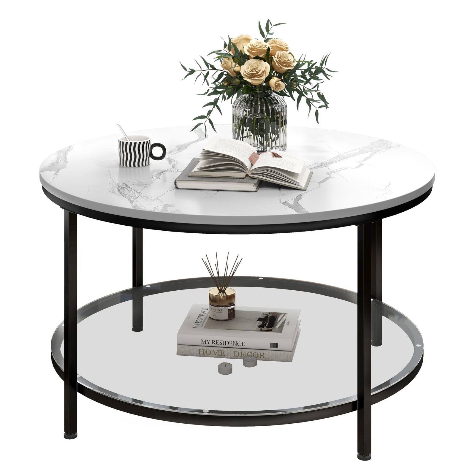 JZYJY Round Lift Top Coffee Table, Coffee Tables for Living Room with ...