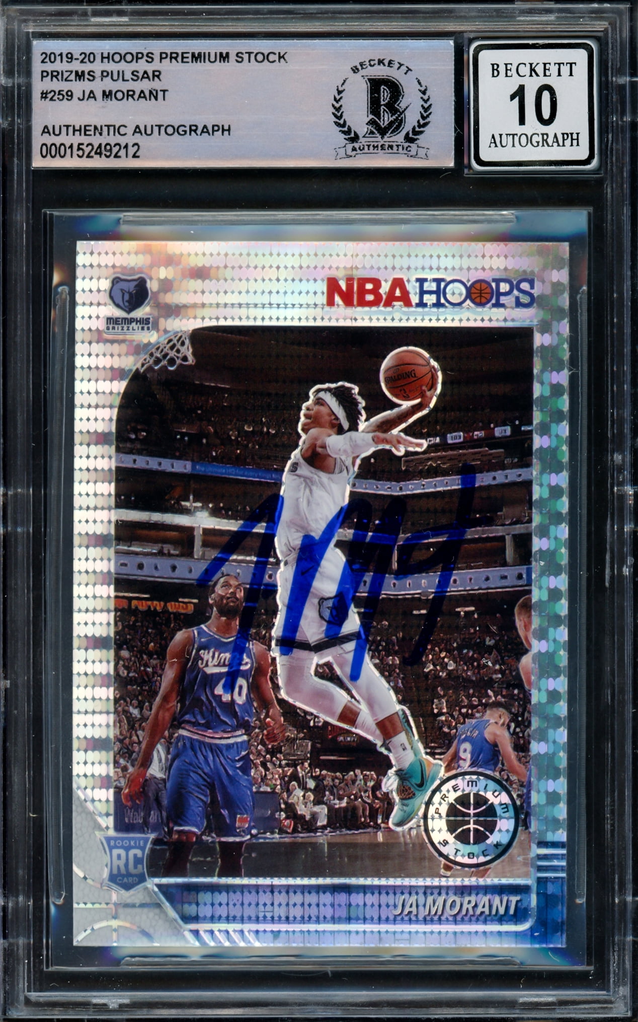 Ja Morant Autographed 2019-20 Hoops Premium Stock Prizms Pulsar Rookie ...