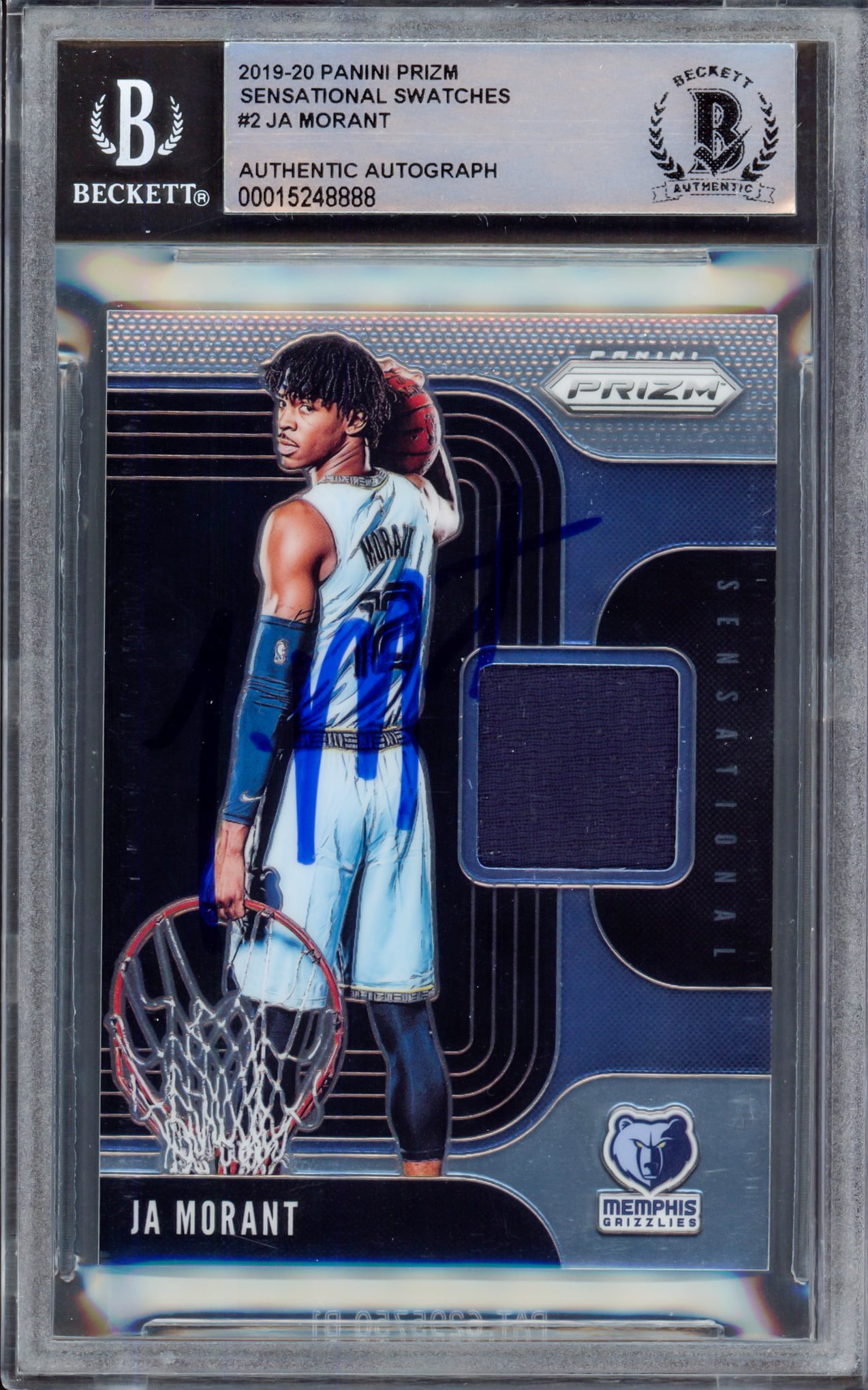 Ja Morant Autographed 2019-20 Panini Prizm Sensational Swatches Rookie ...