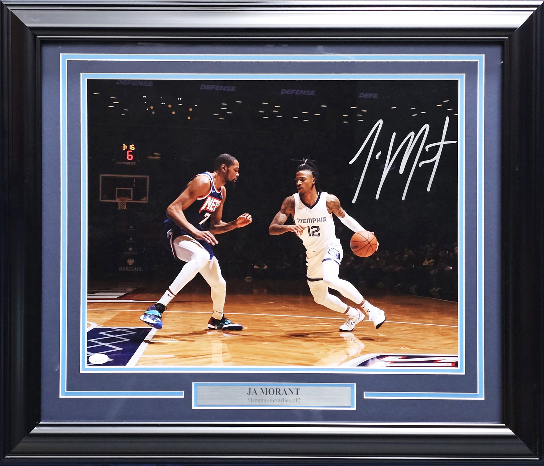 Ja Morant Autographed Framed 16x20 Photo Memphis Grizzlies vs. Kevin ...