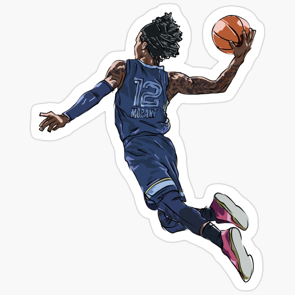 Ja Morant Dunk Sketch Sticker Phone Decal Water Bottle Stickers Car ...