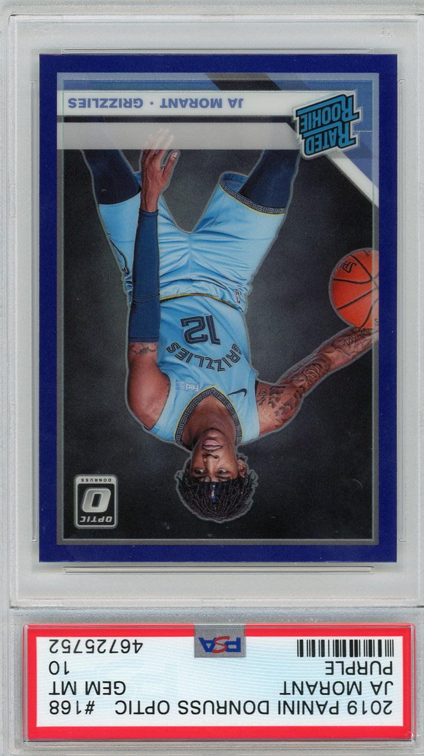 Ja Morant Memphis Grizzles 2019-20 Panini Donruss Optic Prizm Purple ...