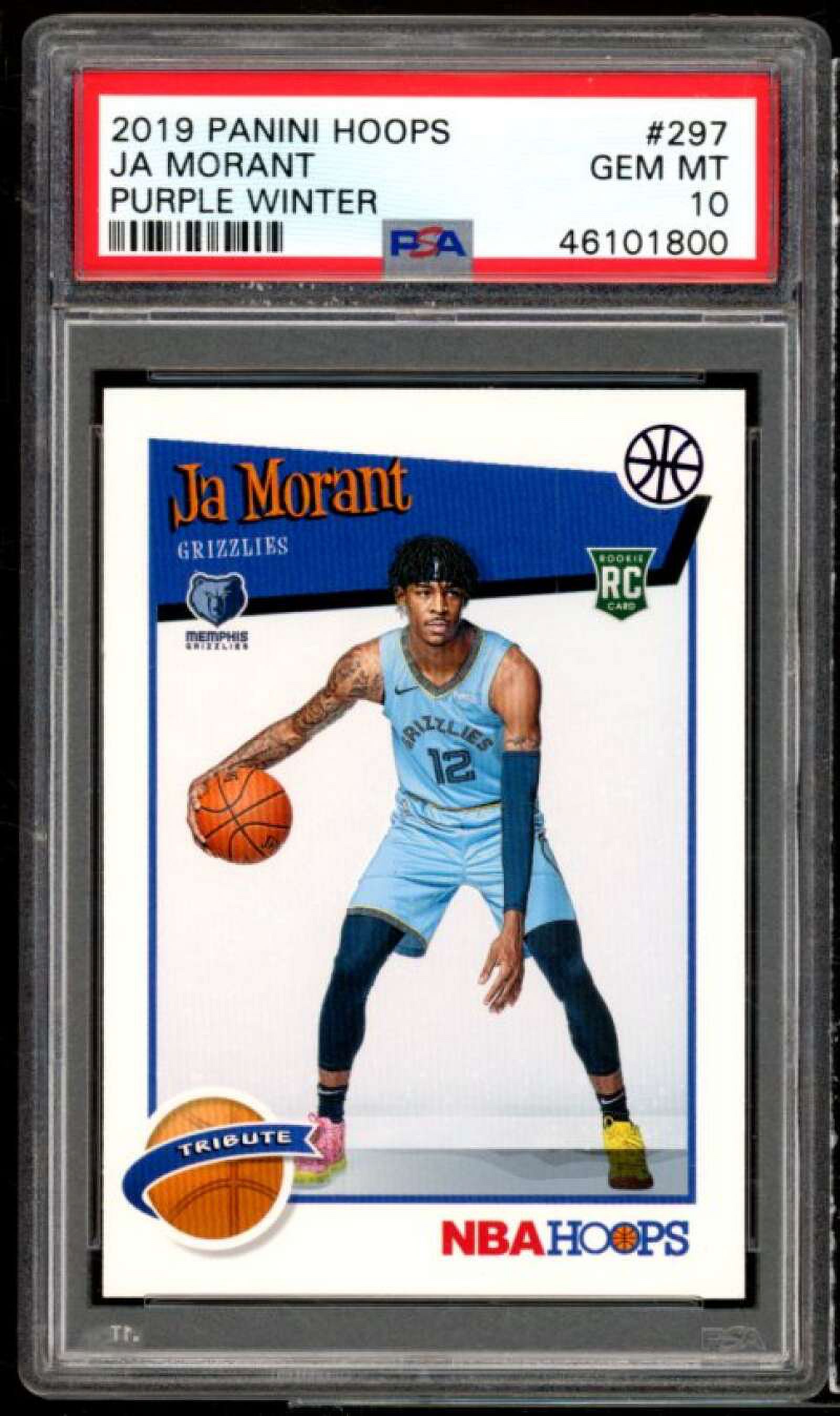 Ja Morant Rookie Card 2019-20 Panini Hoops Purple Winter #297 PSA 10 ...