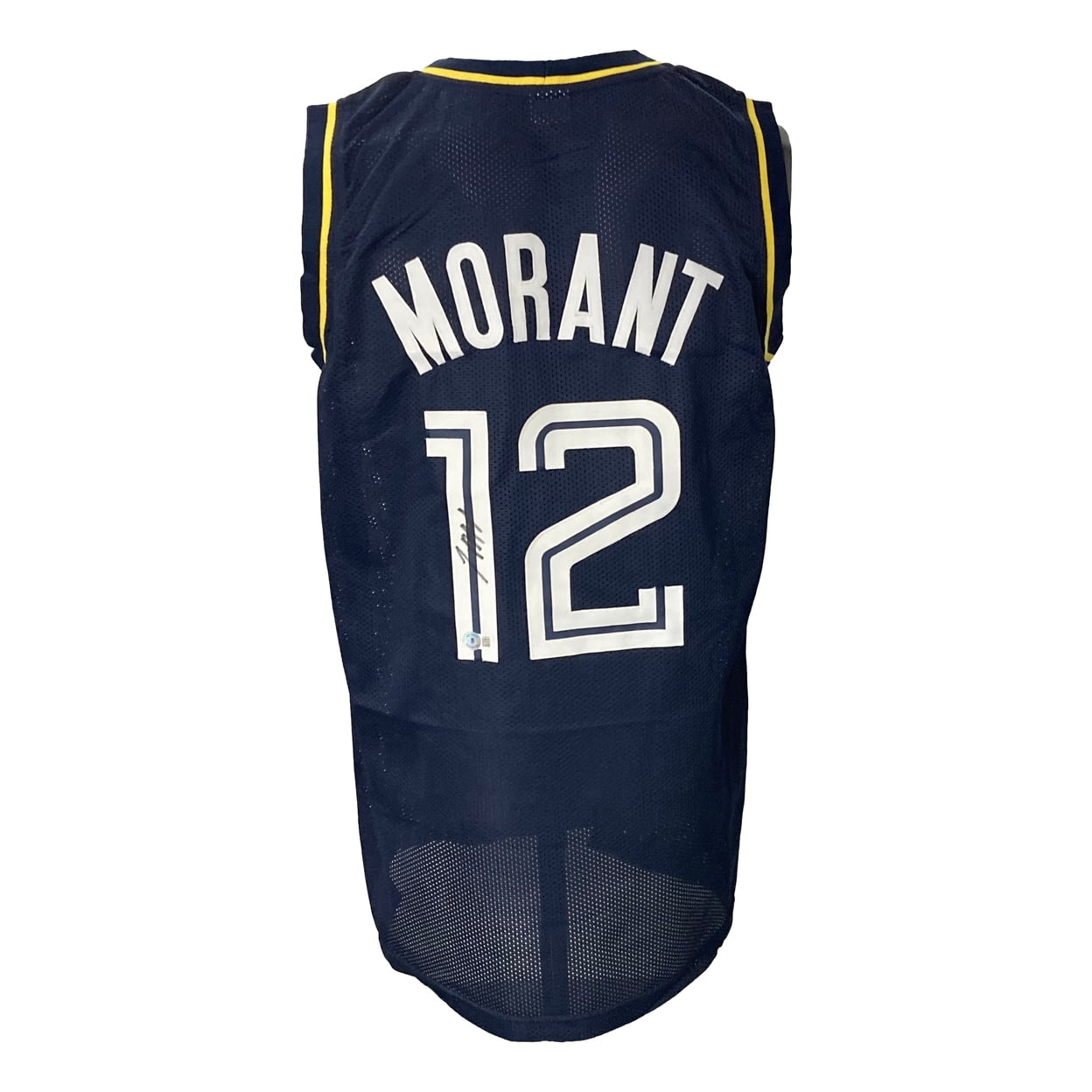 Ja Morant Signed Custom Alternate Navy Blue Pro-Style Basketball Jersey ...