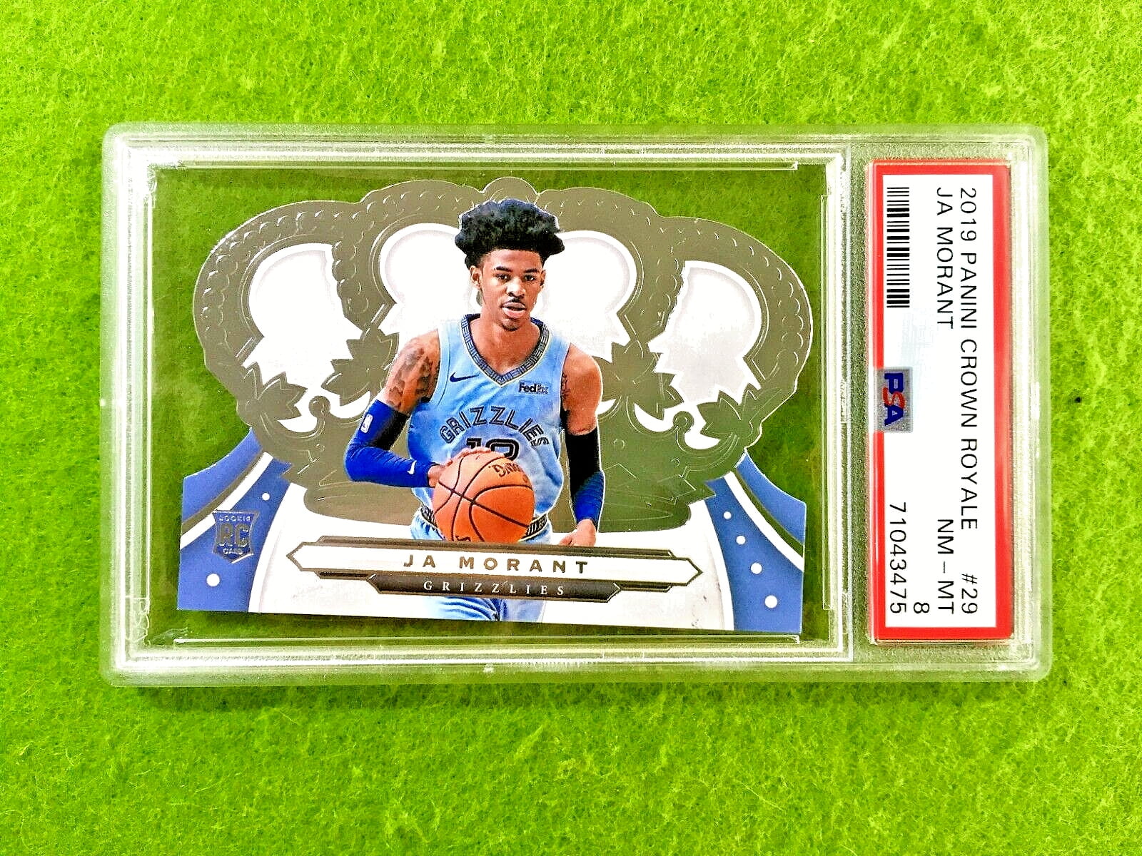 Ja Morant Silver Foil ROOKIE CARD GRADED PSA 8 RC 2019 JA MORANT Crown ...