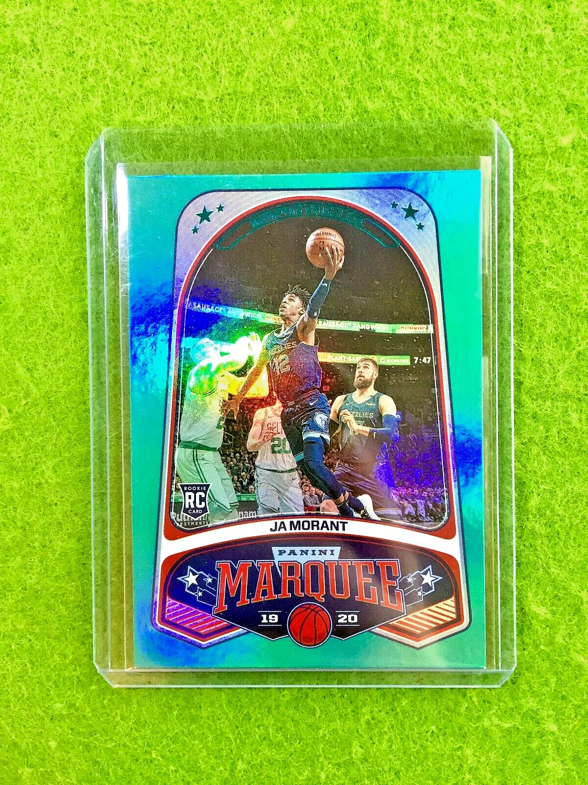 Ja Morant TEAL PRIZM ROOKIE CARD JERSEY #12 GRIZZLIES 2019 Marquee MAKE ...