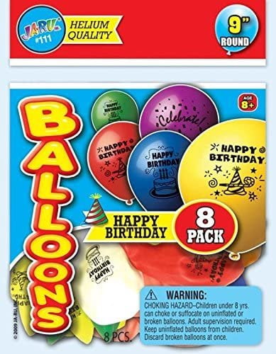 Ja-Ru Happy Birthday Balloons 8 Count - Walmart.com