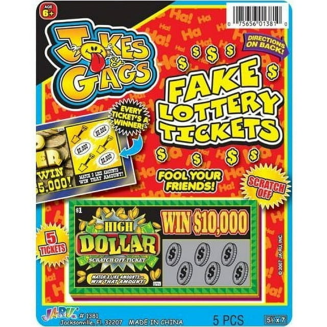 Ja-Ru Prank Cards - Jokes & Gags Fake Lottery Tickets for Parties ...