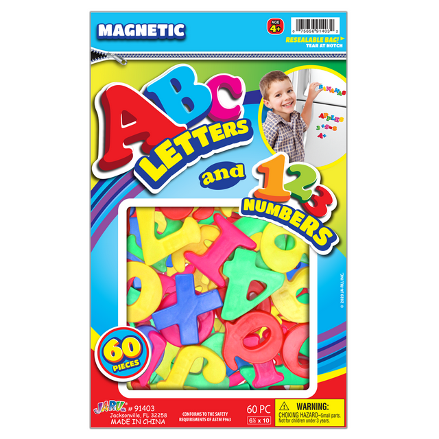 Ja-Ru Magnetic Letters & Numbers 60 Pcs, Novelty Toys - Walmart.com