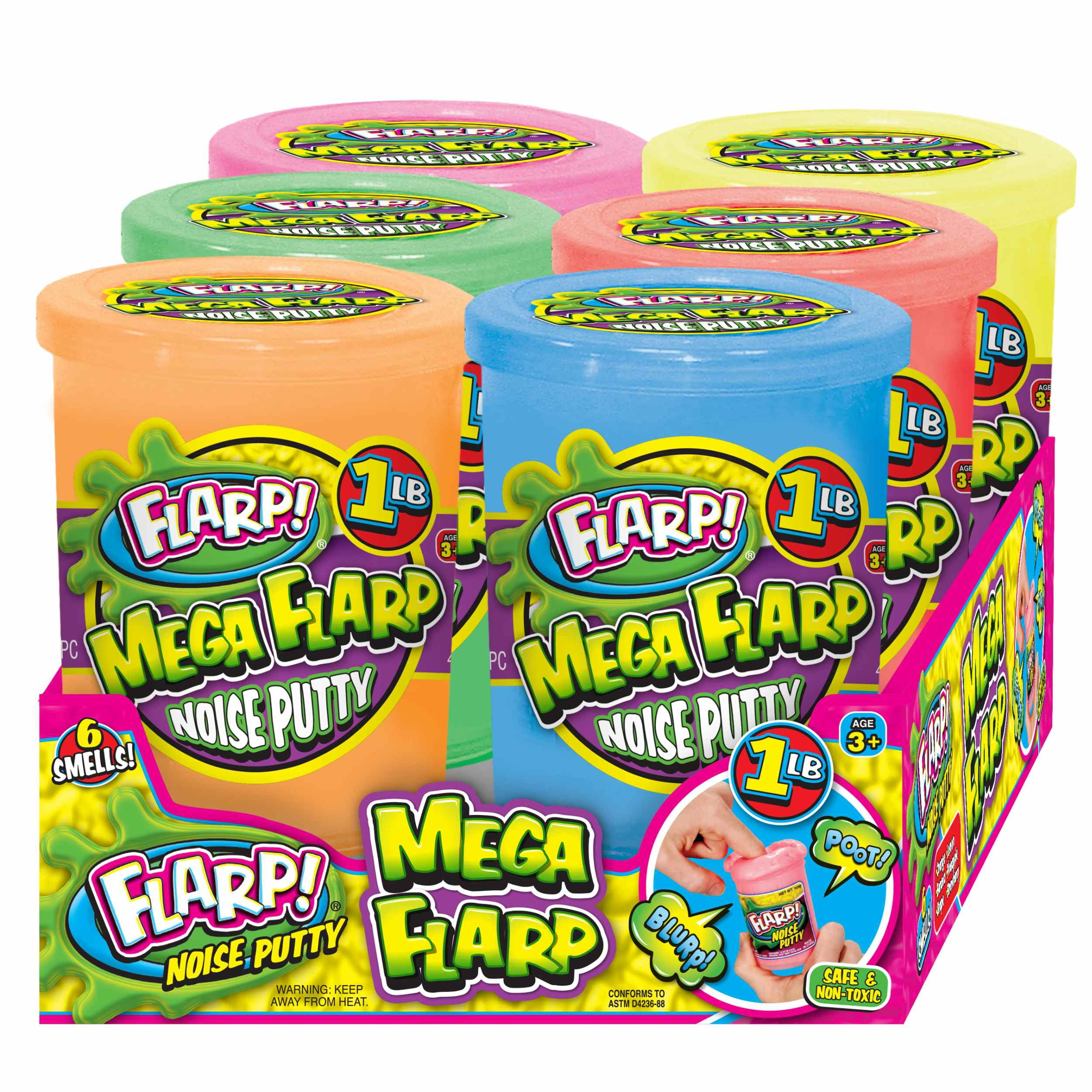 Ja-Ru Mega Flarp 6 Pack 1 pound each- six pounds total , 6 colors and ...