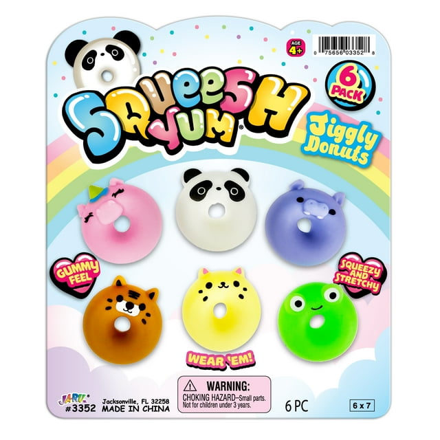 Ja-Ru Squeesh Yum Jiggly Donuts - Value 6 pack- Stretchy Fidget Toy - Walmart.com