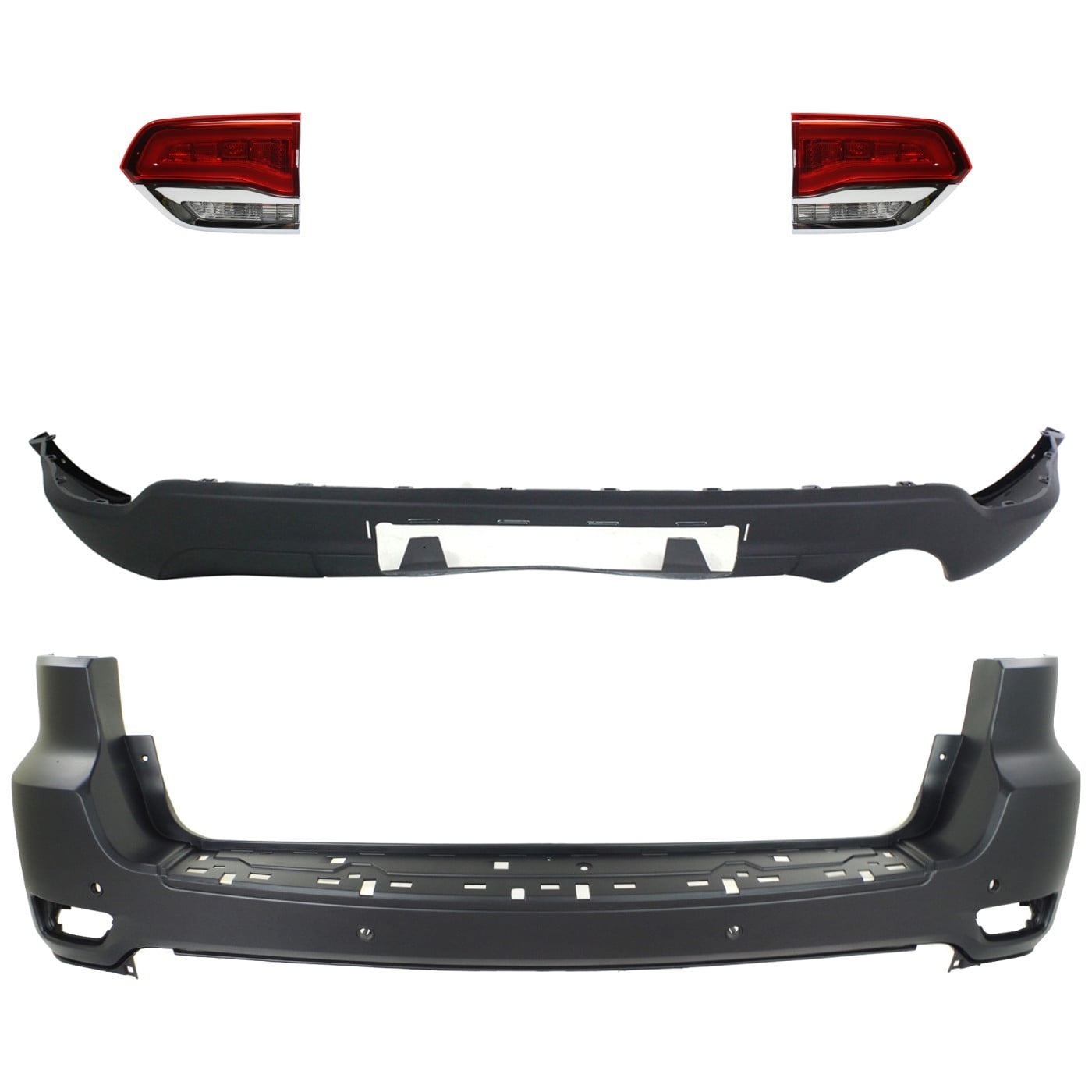 JaCParts for Jeep Tail Light & Tail Lamp Kit - Dual Bumper Covers ...