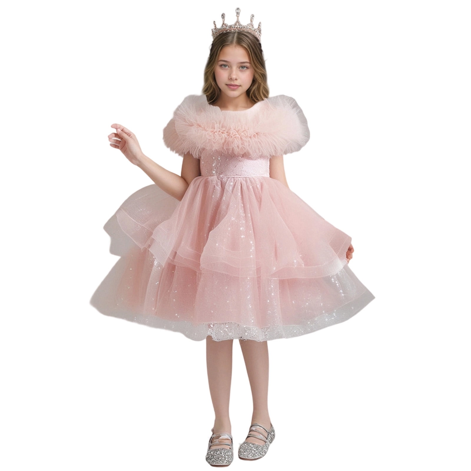 JaJaho Toddler Girls Dress Formal Gown For Kids Puffy Performance ...