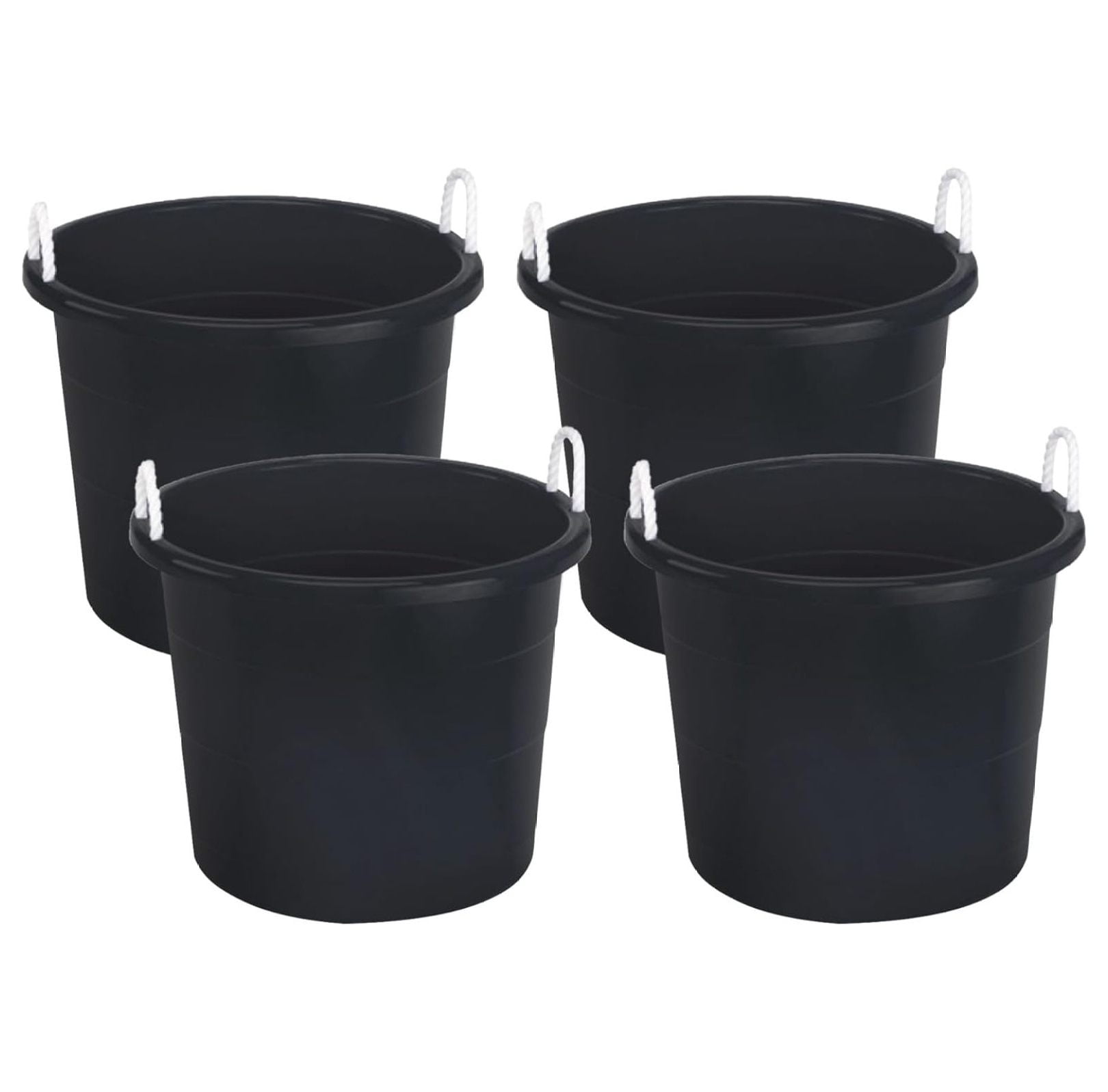 JaLuayh Durable Plastic 17 Gallon Stackable Round Utility Storage ...