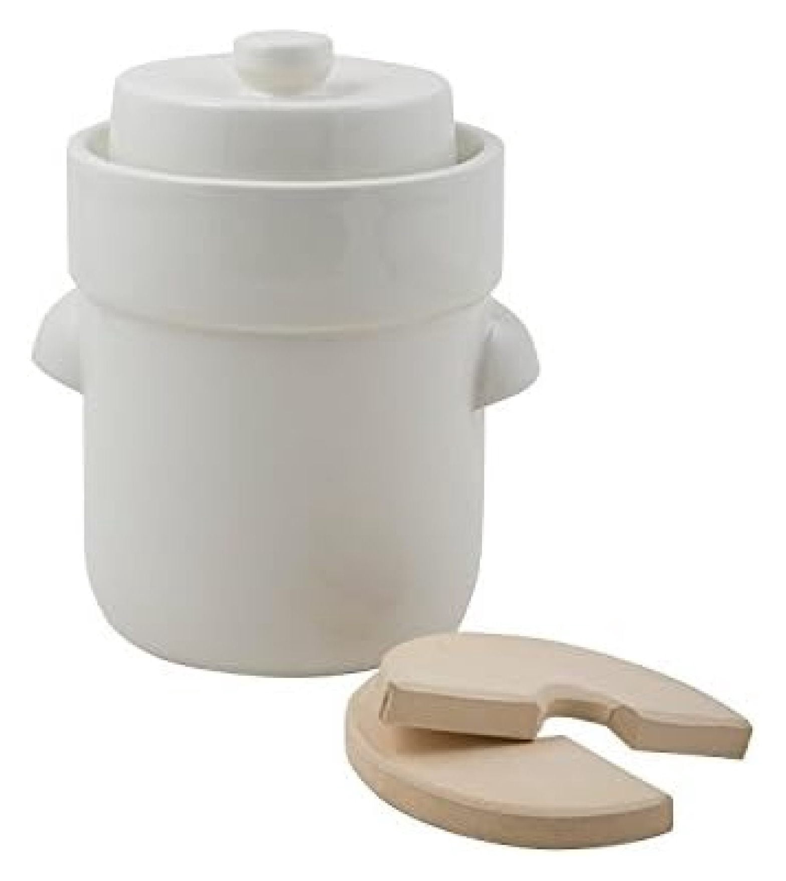 JaLuayh Gartoph 3 Liter Cream Colored Fermentation Crock - 3 Piece Kit ...