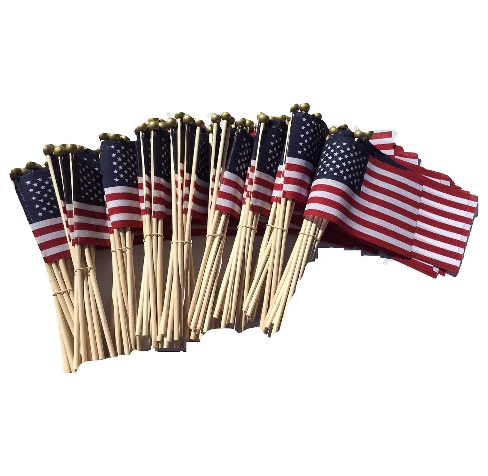 JaLuayh Lot of -100-4x6 Inch US American Hand Held Stick Flags Safety ...