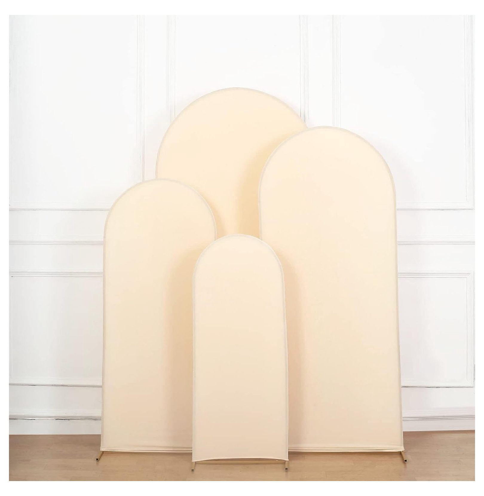 JaLuayh Set of 4 | Matte Beige Spandex Fitted Wedding Arch Covers for ...