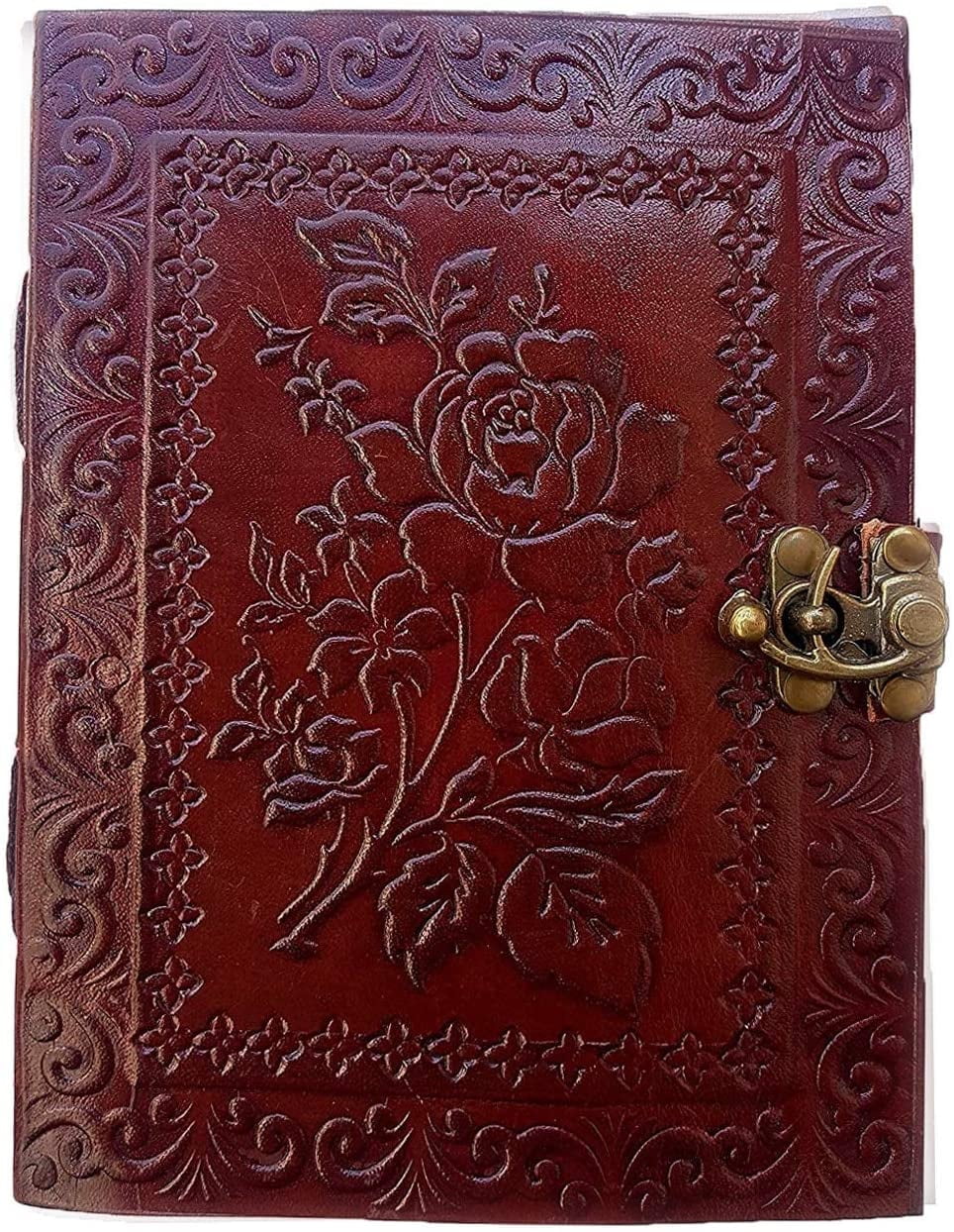 Jaald Rose Leather Journal with Clasp Handmade Travel Diary Vintage ...
