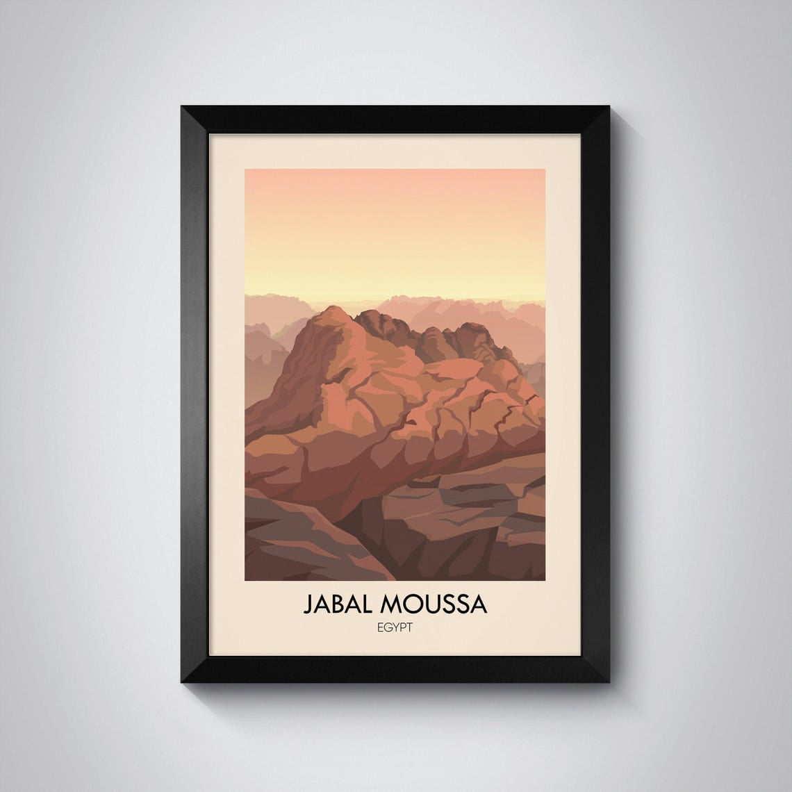 Jabal Moussa Poster, Egypt Travel Poster, Jabal Moussa Print, Egypt ...