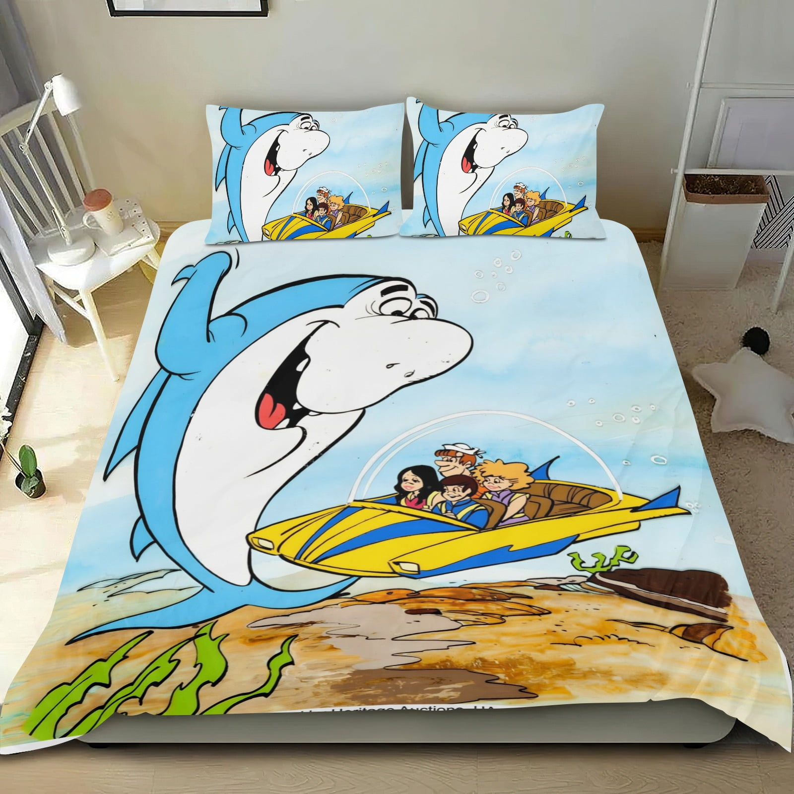 Jabberjaw-Bed Duvet Cover Microfiber Bedding Sets 3D Printed ...