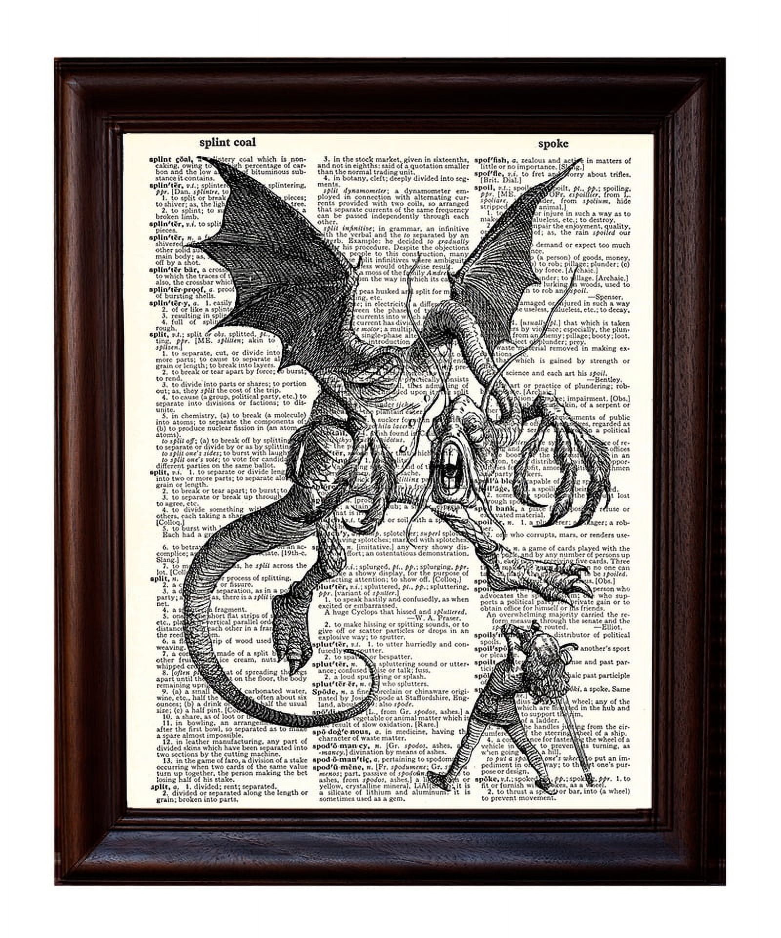 Jaberwocky - Dictionary Art Print Printed On Authentic Vintage ...