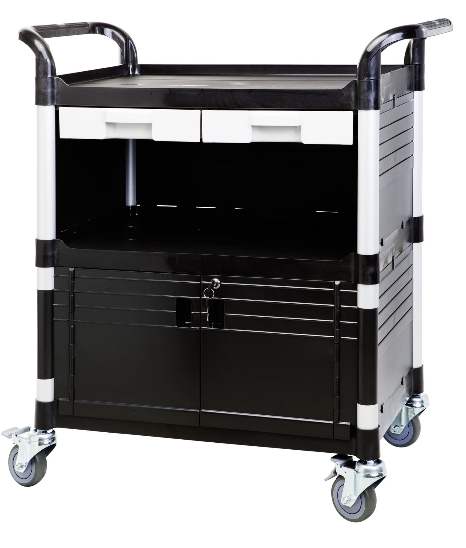 JaboEquip Commercial Heavy Duty Utility Cart Lockable Medical Cart ...