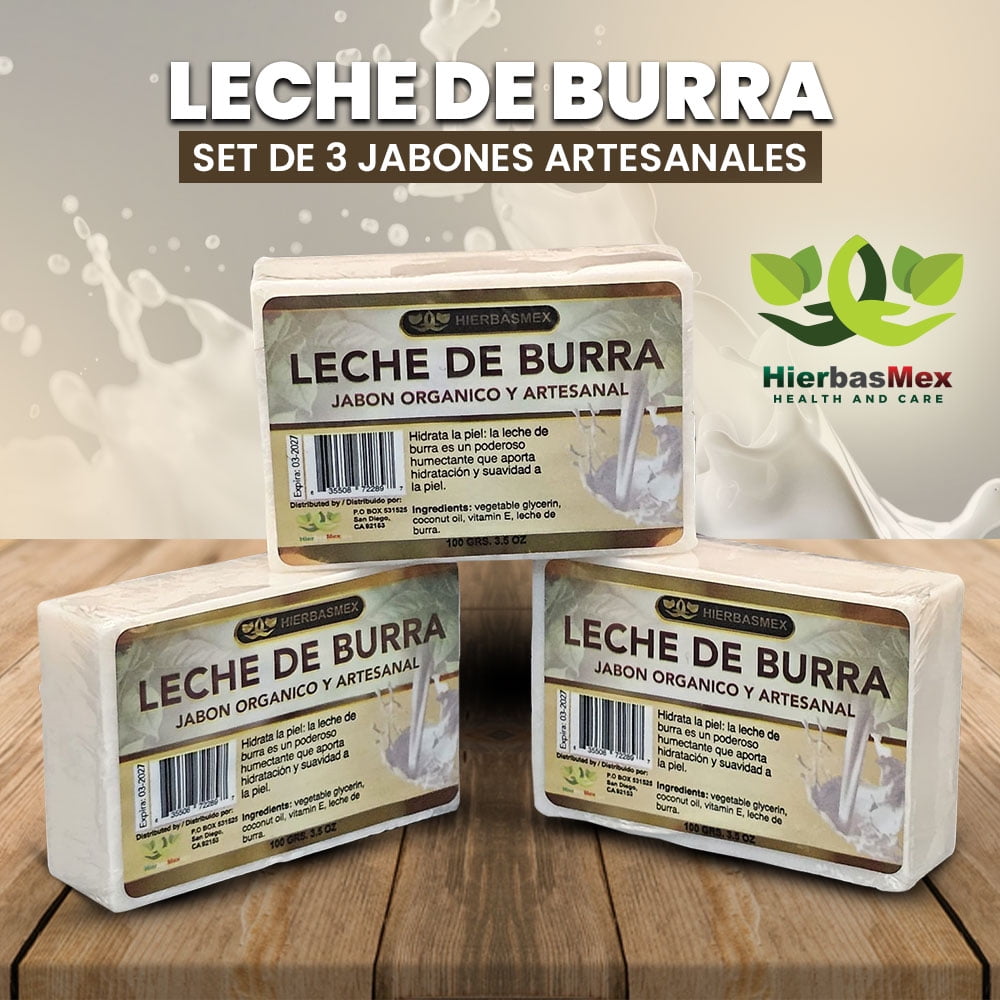 Jabon Leche de Burra Pack de 3 Donkey's Milk Soap, Cleansing and ...