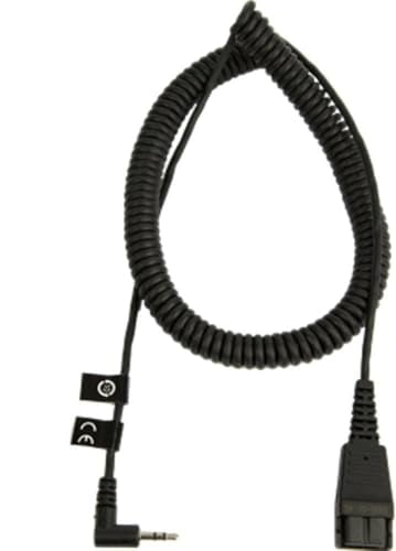 Jabra Quick Disconnect (QD) to 2.5 mm Jack Coiled Cord, 2 Meter 8800-01 ...