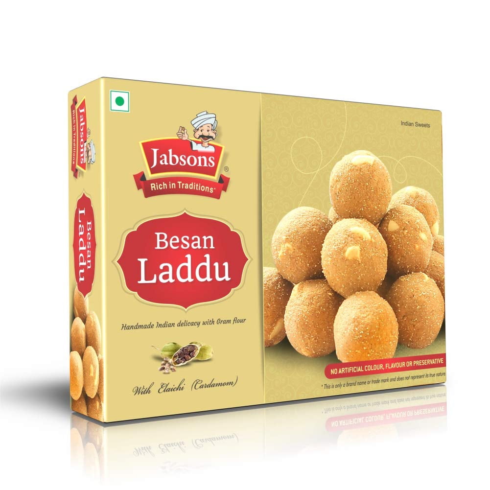 Jabsons - Besan Laddu Traditional, made with gram flour/elaichi 400g ...