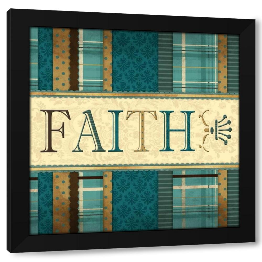 Jace Grey 26x26 Black Modern Wood Framed Wall Art Titled - Faith Plaid ...