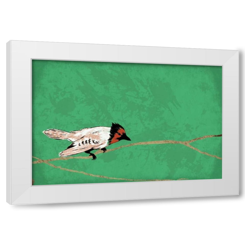 Jace Grey 4x14 White Modern Wood Framed Wall Art Titled - Birds B ...