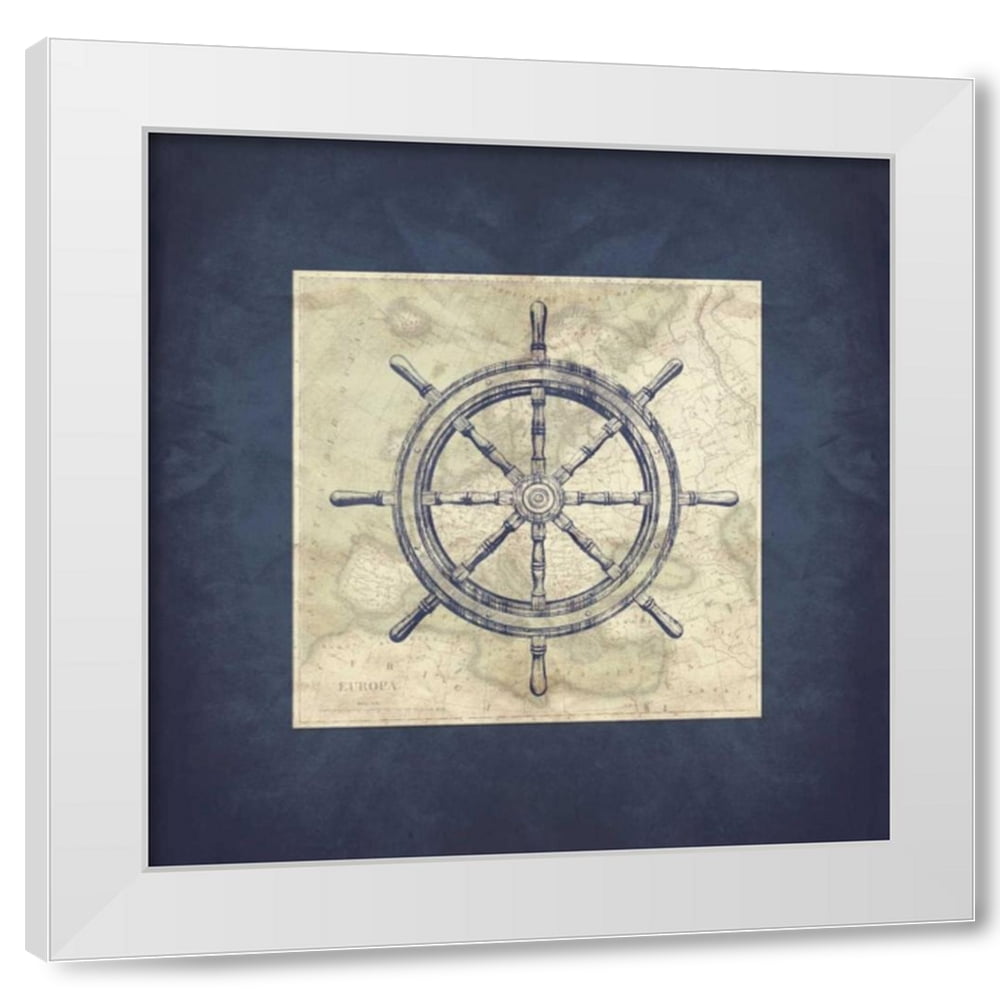 Jace Grey 4x14 White Modern Wood Framed Wall Art Titled - Coastal Map ...