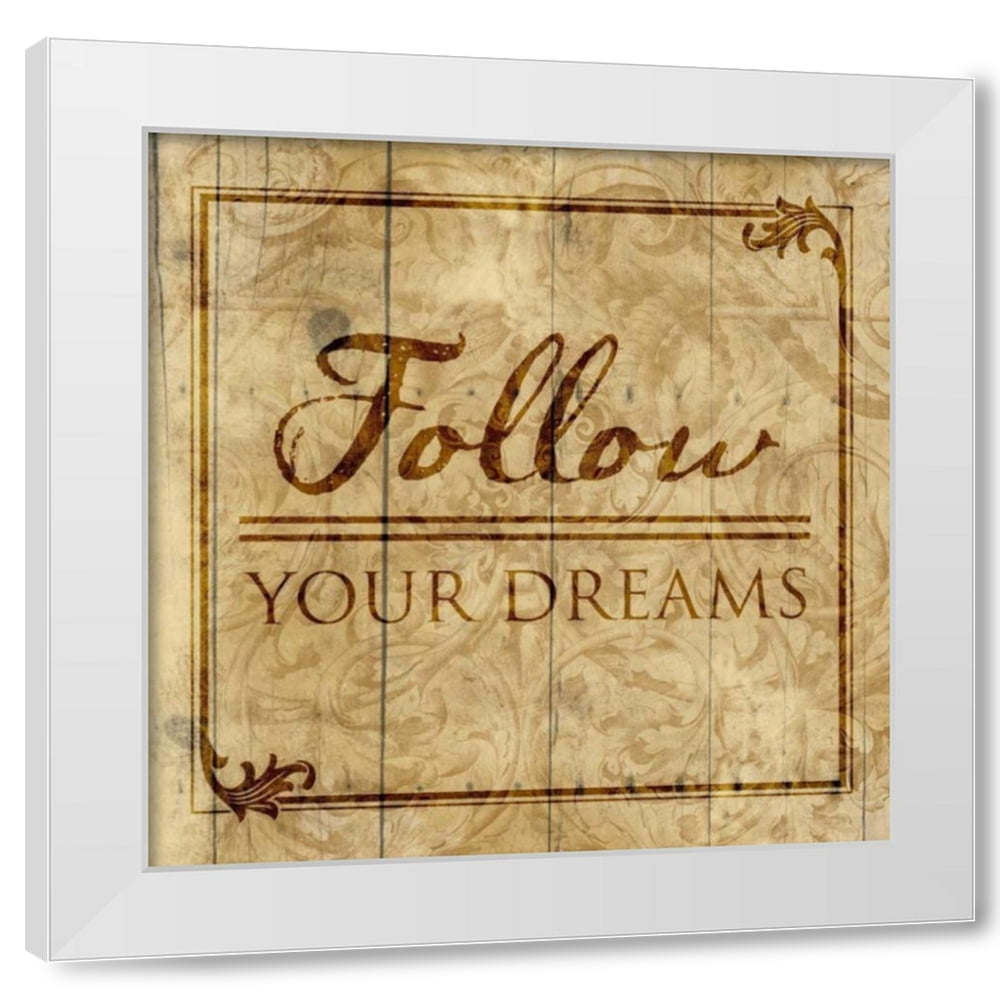 Jace Grey 4x14 White Modern Wood Framed Wall Art Titled - Follow ...